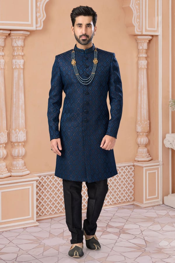 Blue sherwani store